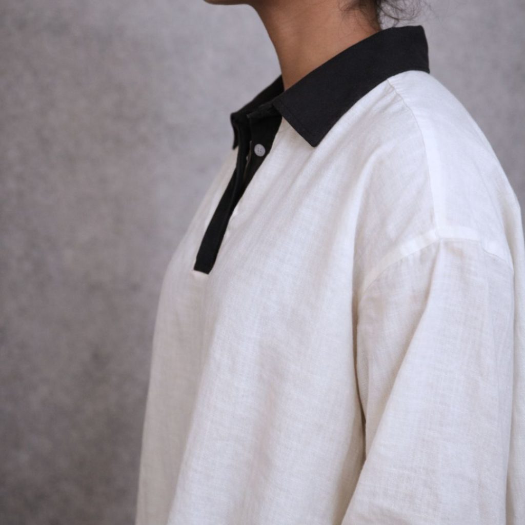 Lans Oversized Retro-2026 Dual-Tone Linen Woman’s Long Sleeve Shirt ...